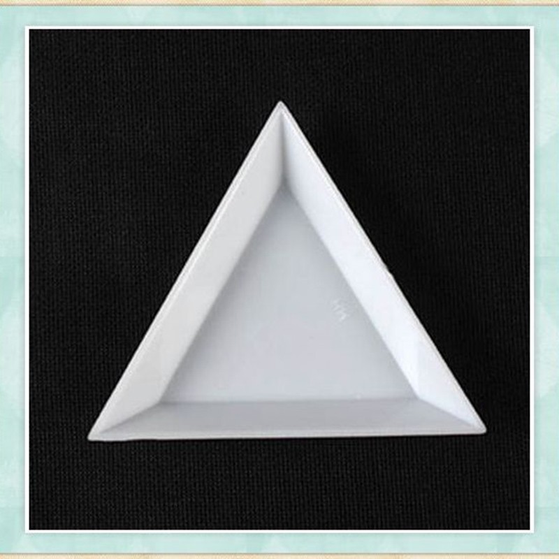 3pc Plastic Triangle Beading Sorting Trays White